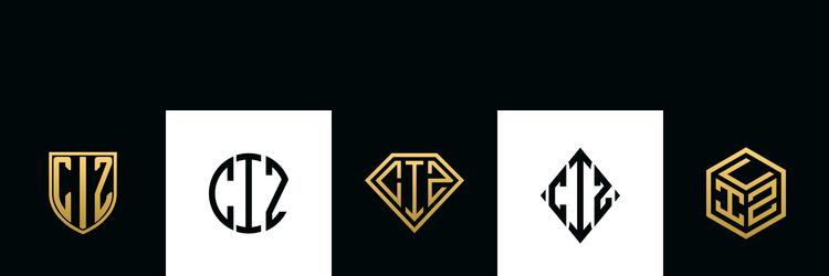 Initial letters iwt logo designs bundle Royalty Free Vector