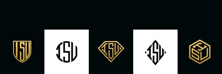 Initial letters esi logo designs bundle Royalty Free Vector