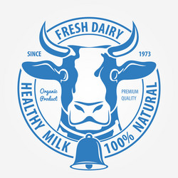 Natural milk logo design isolated on white Vector Image