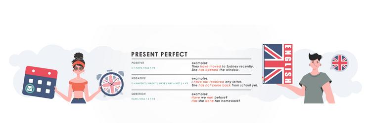 Present perfect rule for the study of tenses Vector Image