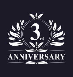 3rd anniversary logo 3 years design Royalty Free Vector