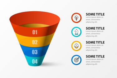 Infographic template vertical funnel with numbers Vector Image