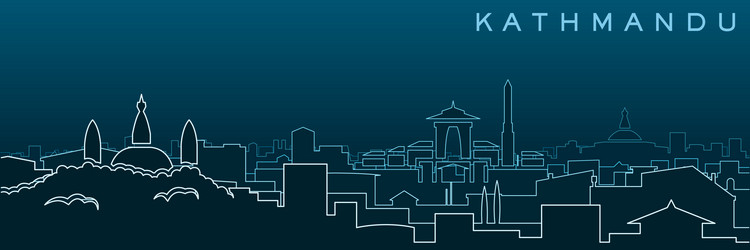 Kathmandu nepal city skyline with color buildings Vector Image
