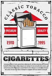 Premium quality tobacco cigars and cigarettes Vector Image