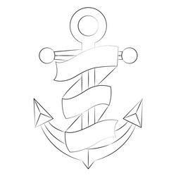 Vintage label with an anchor and letter made Vector Image