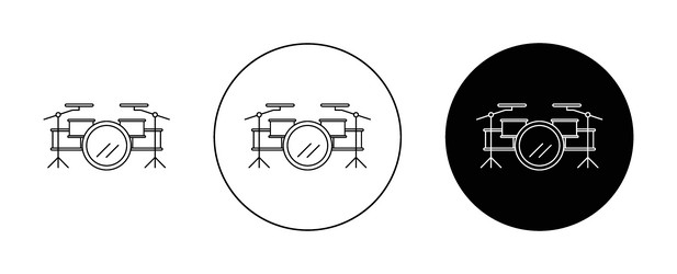 Drum set icon rock band percussion symbol Vector Image