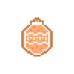 Gingerbread cookie pixel art style Royalty Free Vector Image