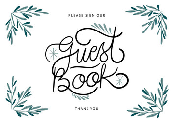Hand drawn guest book lettering Royalty Free Vector Image
