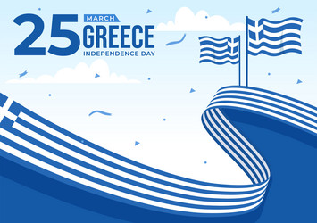 Happy greece independence day on march 25th Vector Image