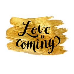 Metallic foil shining calligraphy poster Vector Image