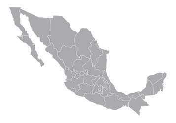 Map of mexico high detailed Royalty Free Vector Image