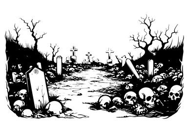 Old retro cemetery hand drawn sketch Royalty Free Vector