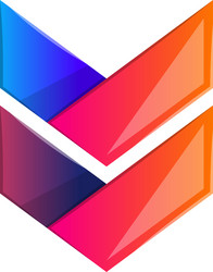 Abstract folding logo in trendy and minimal style Vector Image