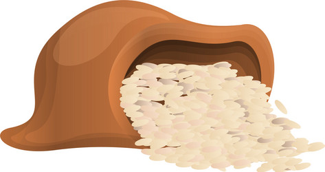 Rice burlap sack cartoon Royalty Free Vector Image