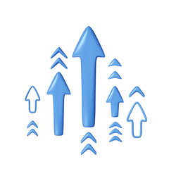 Moving forward arrows set on blue background Vector Image