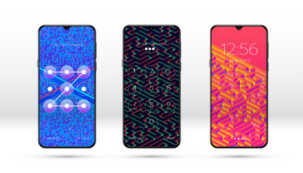 Smartphone lock screen background with abstract Vector Image