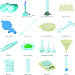 Chemical laboratory tools icons set outline style Vector Image