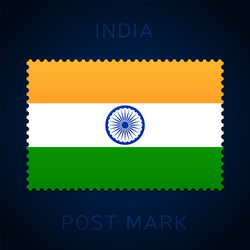 India postage mark national flag stamp Royalty Free Vector