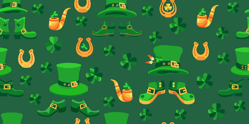 Saint patricks day seamless pattern leprechaun Vector Image