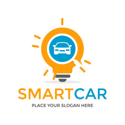 Smart drive logo template this design with bulb Vector Image