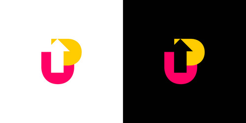 Unique and modern up logo design 4 Royalty Free Vector Image