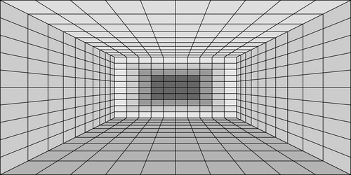 3d room corner with perspective grid interior Vector Image