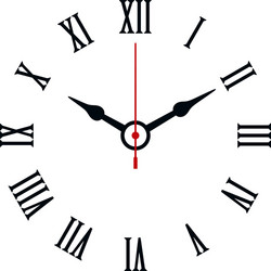 Modern wall clock with roman numerals minimalist Vector Image