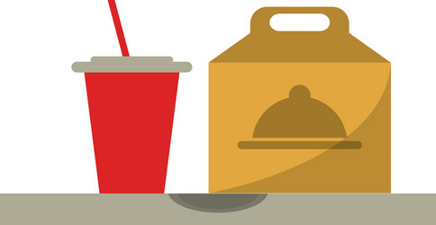 Chinese food take out box cartoon Royalty Free Vector Image