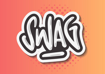 Swag label sign logo hand drawn lettering type Vector Image