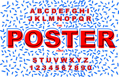 80 s retro alphabet hand drawn letters Royalty Free Vector