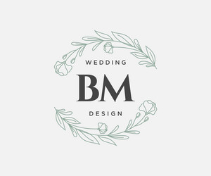 Bm initials letter wedding monogram logos Vector Image