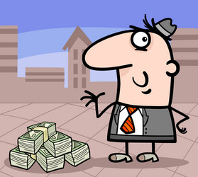 Businessman beggar cartoon Royalty Free Vector Image