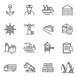 Seaport icon isometric Royalty Free Vector Image