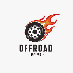 Offroad tire wheel logo club Royalty Free Vector Image