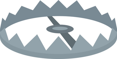 Round trap icon flat style Royalty Free Vector Image