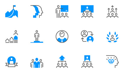 Leadership and corporate management line icons Vector Image