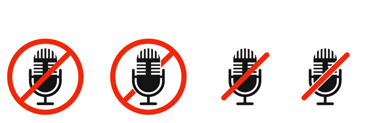 No recording sign microphone icon icon Royalty Free Vector