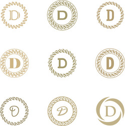 Initial d with circle logo template elegant logo Vector Image
