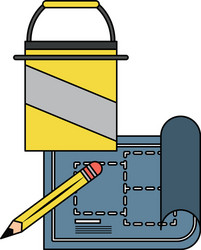 Construction architectural project plan cartoon Vector Image