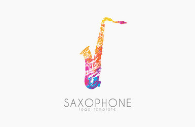 Saxophone logo design music creative Royalty Free Vector