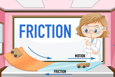 Scientist kids doing friction experiment Vector Image