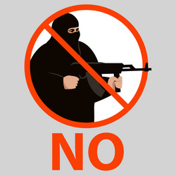 No bomb sign black with a burning fuse Royalty Free Vector