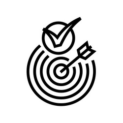 Arrow target check mark glyph icon Royalty Free Vector Image