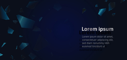 Realistic transparent shards broken glass blue Vector Image