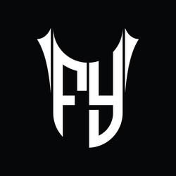 Yf logo monogram shield sharp half round shape Vector Image
