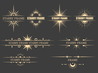 Set of mystical corners and frames borders magic Vector Image