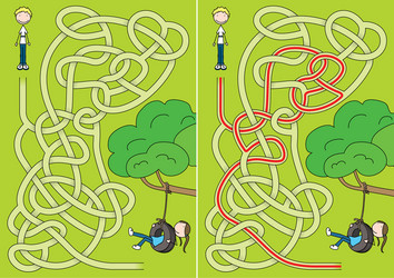 Tyre swing maze Royalty Free Vector Image - VectorStock