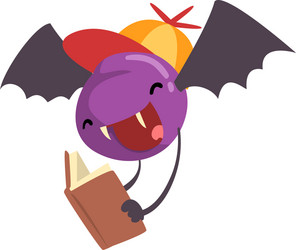 Cute cartoon bat character Royalty Free Vector Image
