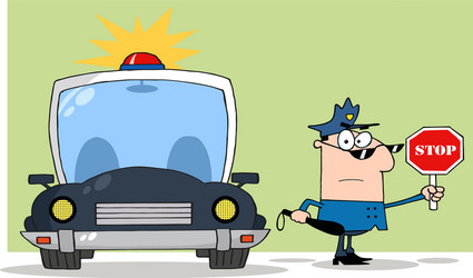 Police traffic stop cartoon Royalty Free Vector Image