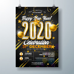 New year party celebration poster template Vector Image